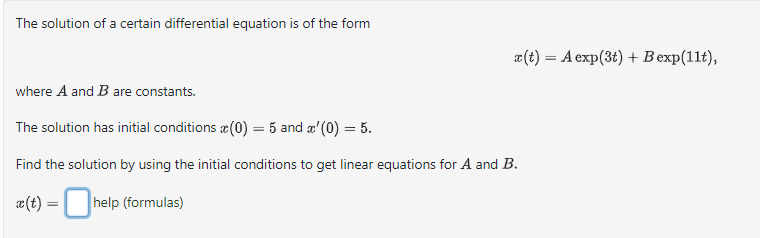 Solved The solution of a certain differential equation is of | Chegg.com
