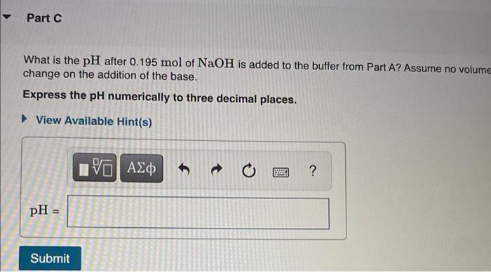 Solved What is the pH of a buffer prepared by adding 0.607 | Chegg.com