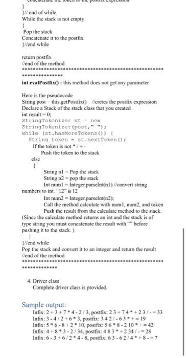 Objectives Practice Stack, Infix, postfix evaluation. | Chegg.com