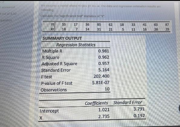 Solved following: Calculate the "significance test" | Chegg.com
