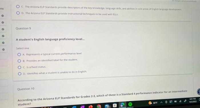 A student at the proficiency level has limited | Chegg.com