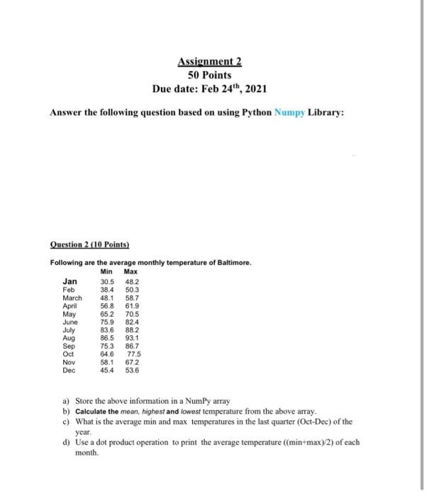 Solved Assignment 2 50 Points Due date: Feb 24th, 2021 | Chegg.com