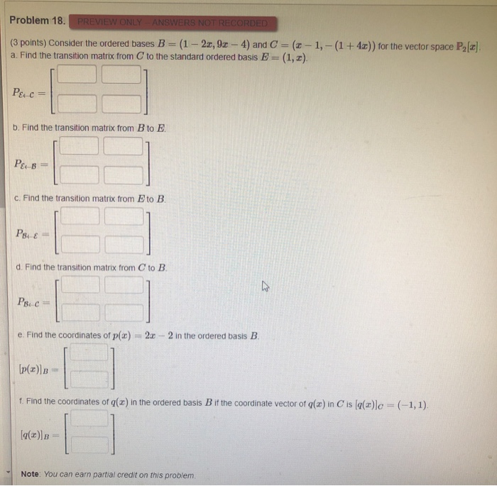 Solved Problem 18. PREVIEW ONLY ANSWERS NOT RECORDED (3 | Chegg.com