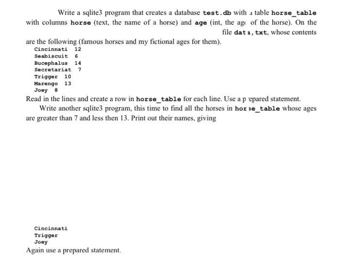 Solved Write A Sqlite3 Program That Creates A Database 0070