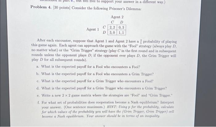 Solved Problem 4. [ 30 points ] Consider the following | Chegg.com