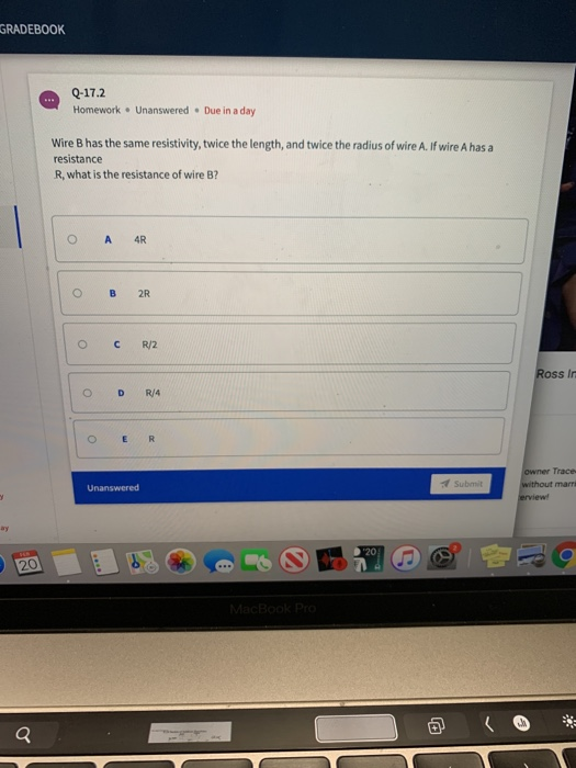 Solved GRADEBOOK Q-17.2 Homework . Unanswered. Due in a day | Chegg.com