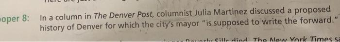 Solved oper 8: In a column in The Denver Post, columnist | Chegg.com