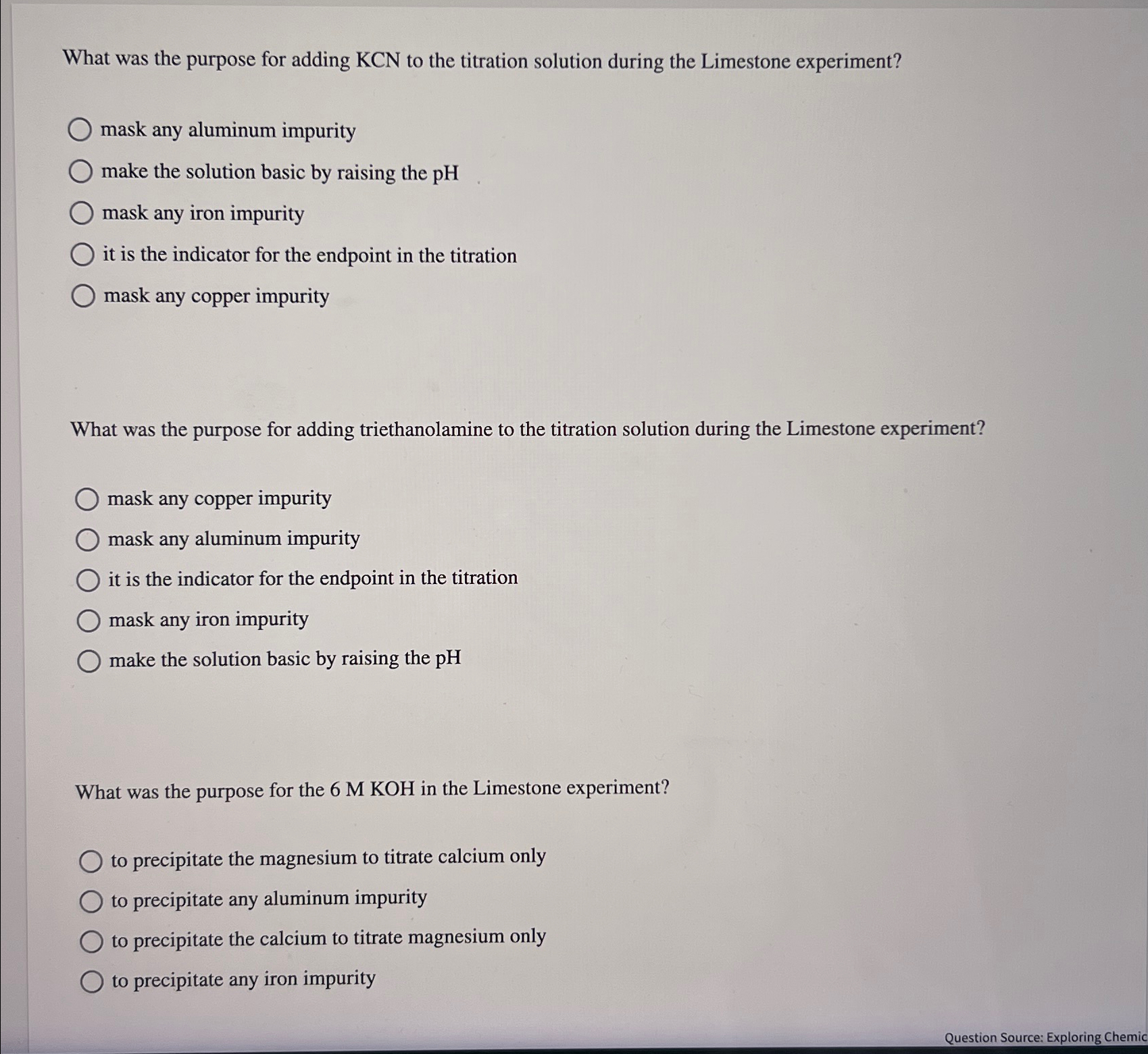 Solved What was the purpose for adding KCN ﻿to the titration | Chegg.com