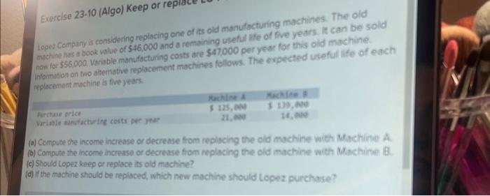 Solved (a) Compute the income increase or decrease from | Chegg.com