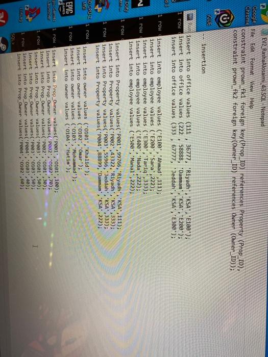 Solved E-creation drop table office cascade constraint; | Chegg.com