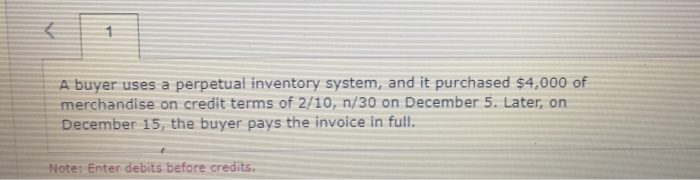Solved A buyer uses a perpetual inventory system, and it | Chegg.com