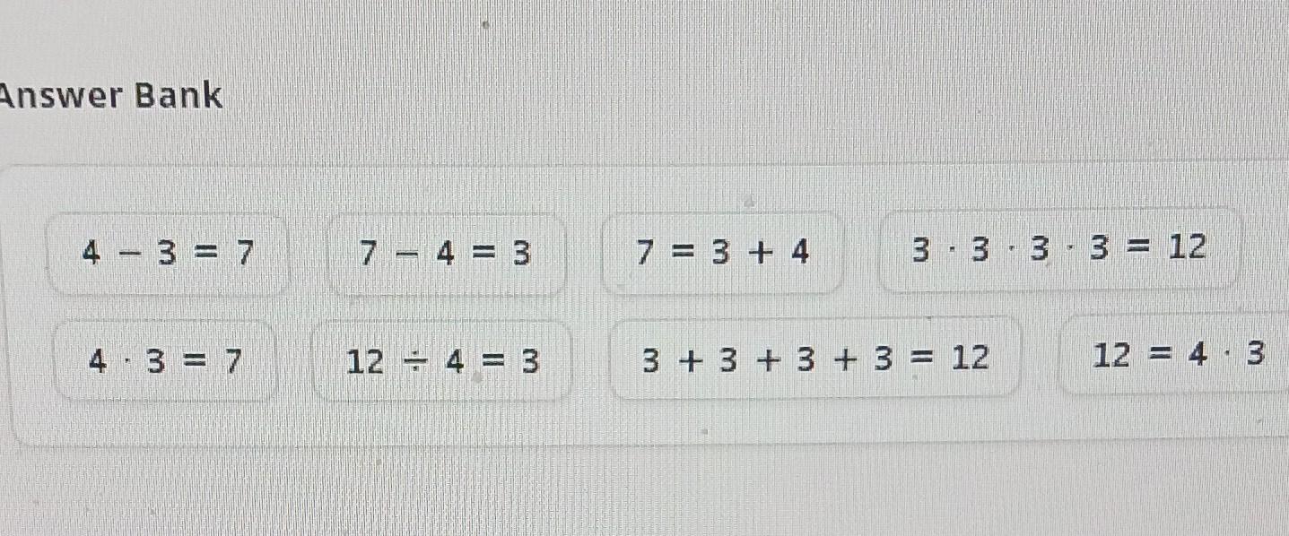 For each equation, determine whether it matches | Chegg.com