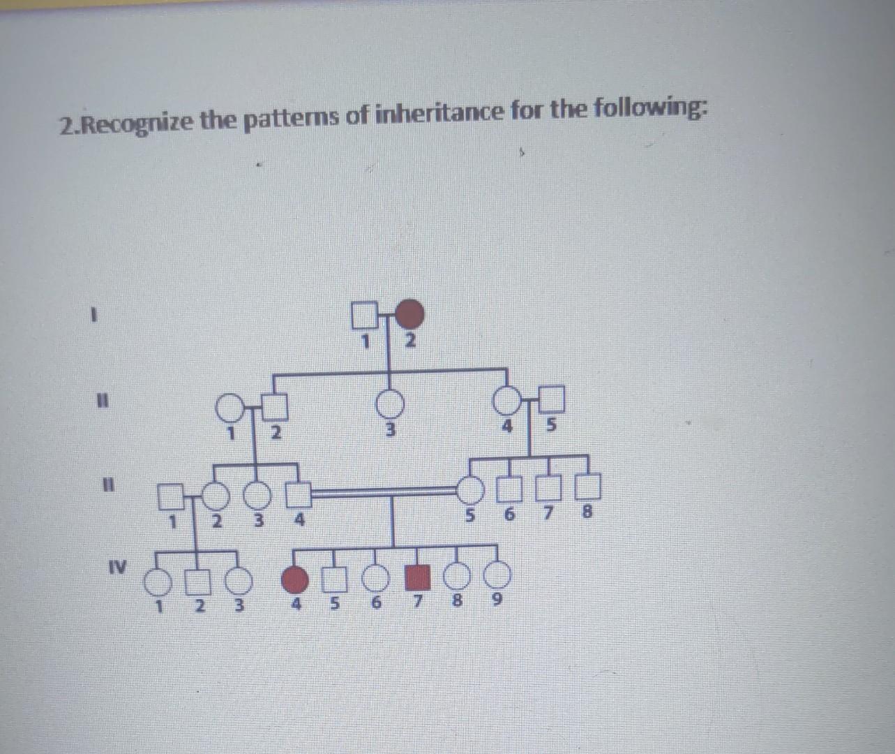 Solved 1. Recognize the patterns of inheritance for the | Chegg.com
