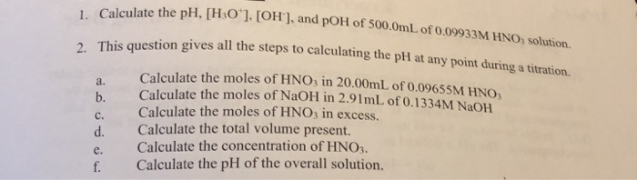 Solved Prelaboratory Assignment leulate the pH, [H3O'].[OH), | Chegg.com