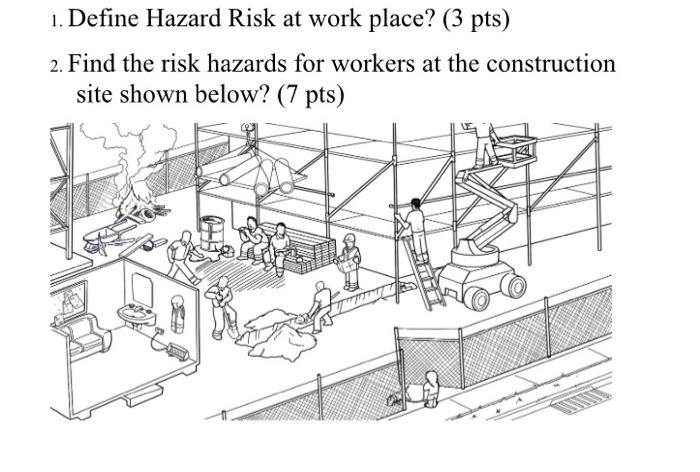 Solved 1. Define Hazard Risk at work place? (3 pts) 2. Find | Chegg.com