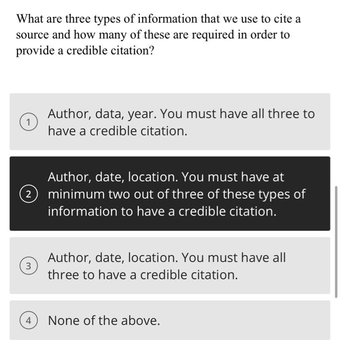 What are the three reasons why we must cite our | Chegg.com