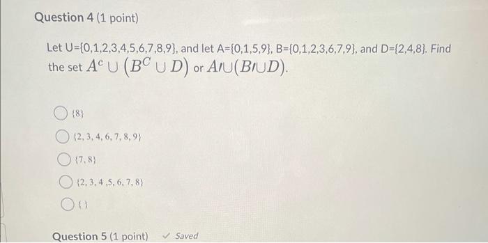 Solved Let U={0,1,2,3,4,5,6,7,8,9}, and let | Chegg.com Solved Let U={0,1,2,3,4,5,6,7,8,9}, and let | Chegg.com