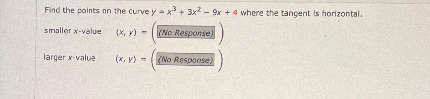 Solved Find the points on the curve y=x3+3x2-9x+4 ﻿where the | Chegg.com