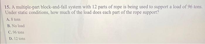 Solved 15. A multiple-part block-and-fall system with 12 | Chegg.com