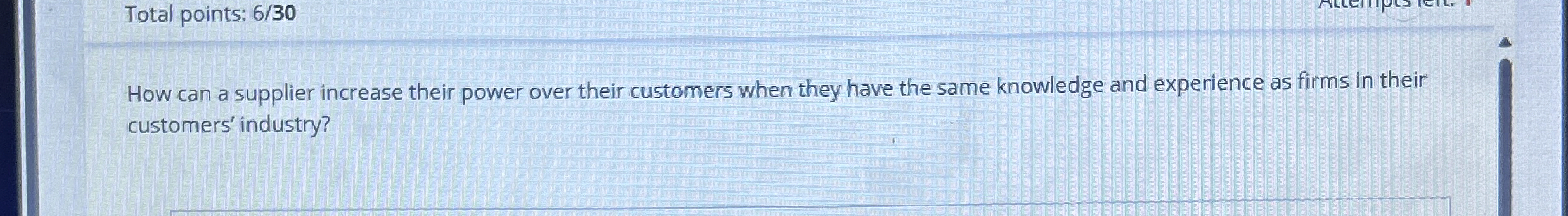 Solved Total points: 6/30How can a supplier increase their | Chegg.com
