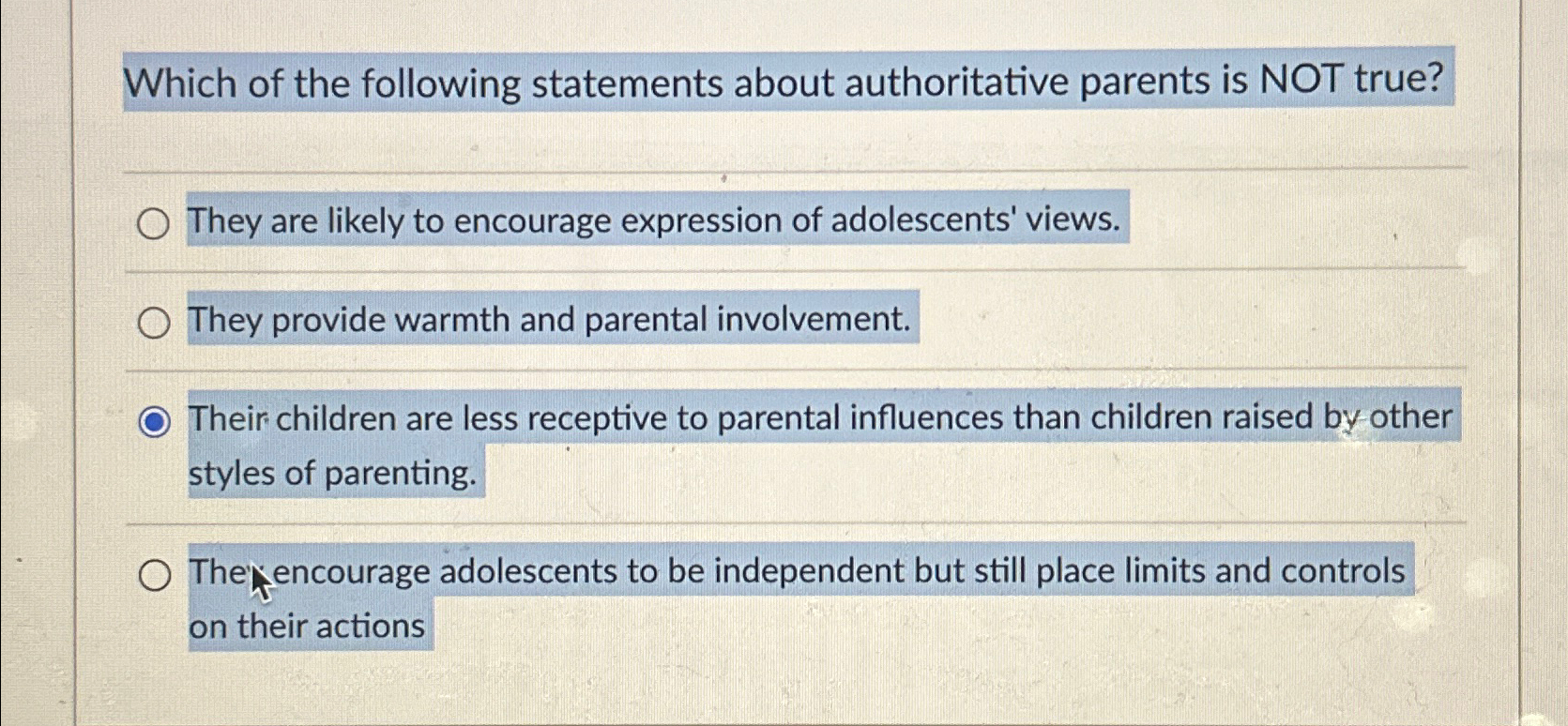 Solved Which of the following statements about authoritative | Chegg.com