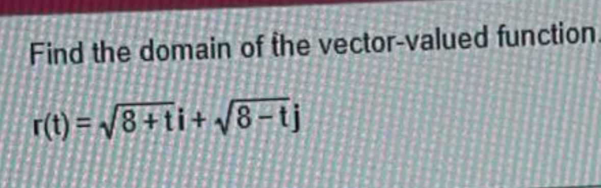 Solved Find the domain of the vector-valued | Chegg.com
