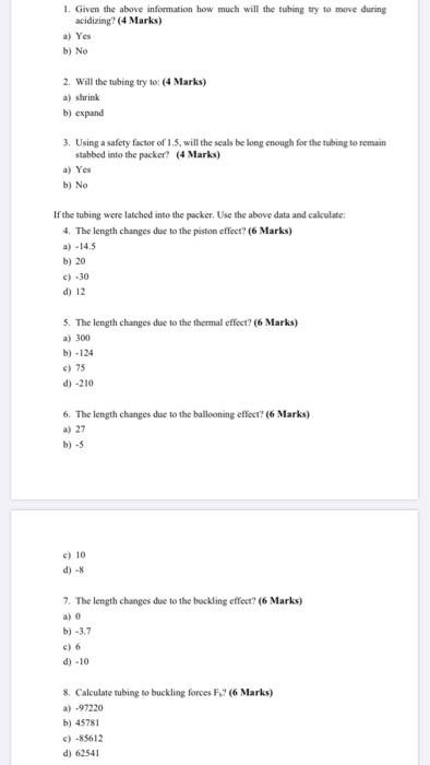 A tubing string is to be landed (stabbed into a | Chegg.com