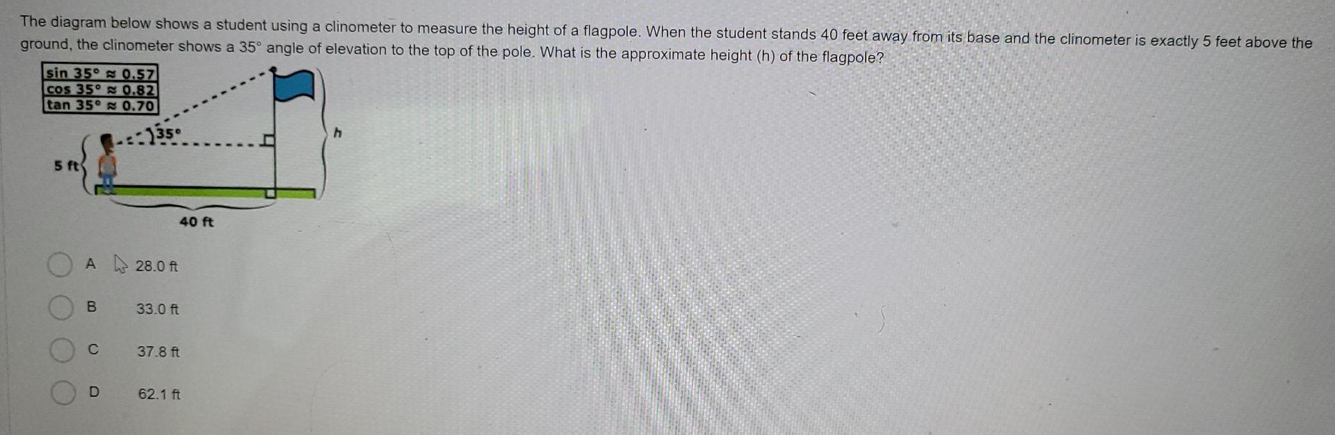 Solved The diagram below shows a student using a clinometer | Chegg.com