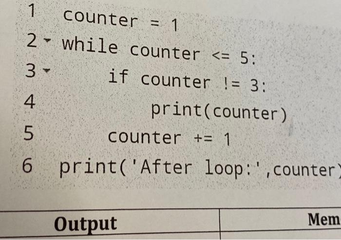 Solved 1 counter = 1 2 - while counter