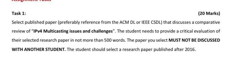 Solved Task 1: (20 Marks) Select published paper (preferably | Chegg.com