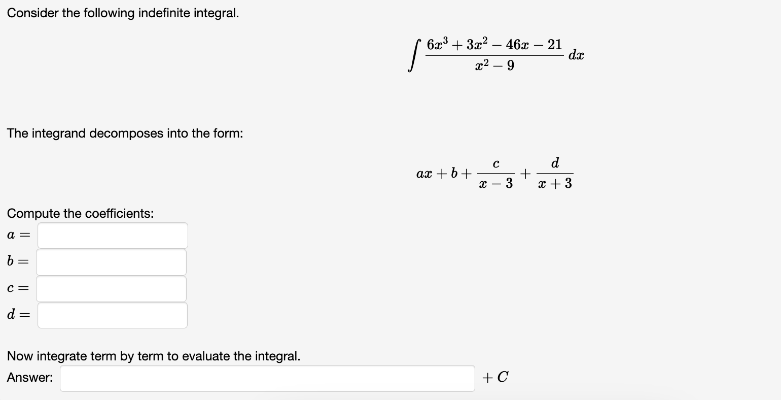 Solved Consider the following indefinite | Chegg.com