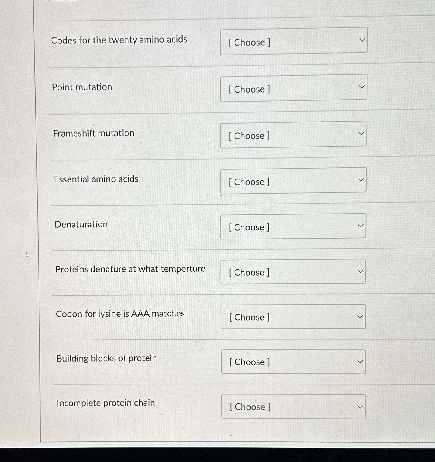 Solved Codes for the twenty amino acidsPoint | Chegg.com