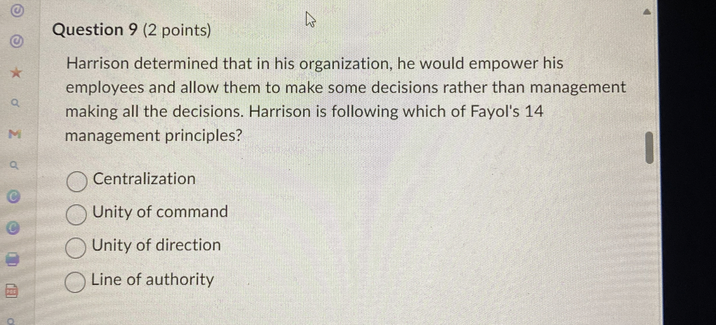 Question 9 (2 ﻿points)Harrison determined that in his | Chegg.com
