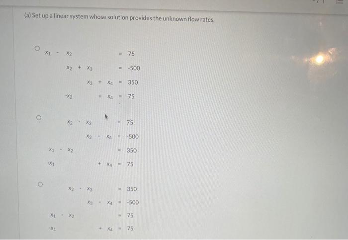 Solved (a) Set up a linear system whose solution provides | Chegg.com