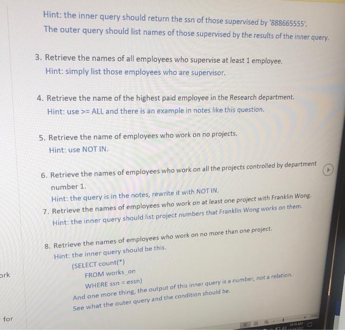 Solved For each query, insert your sql solution and the | Chegg.com