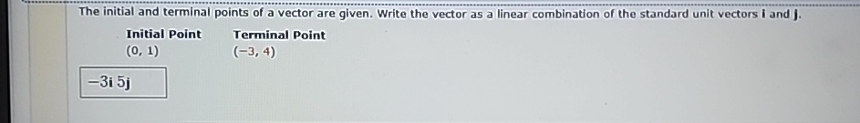 The initial and terminal points of a vector are | Chegg.com