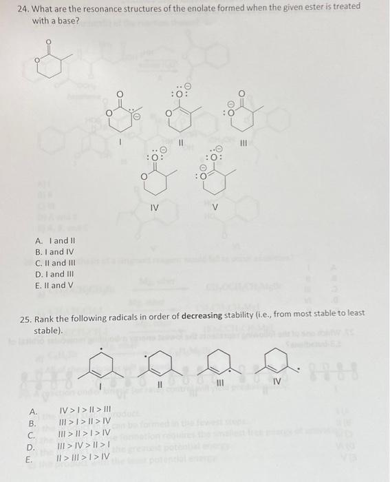 Solved 24. What are the resonance structures of the enolate | Chegg.com