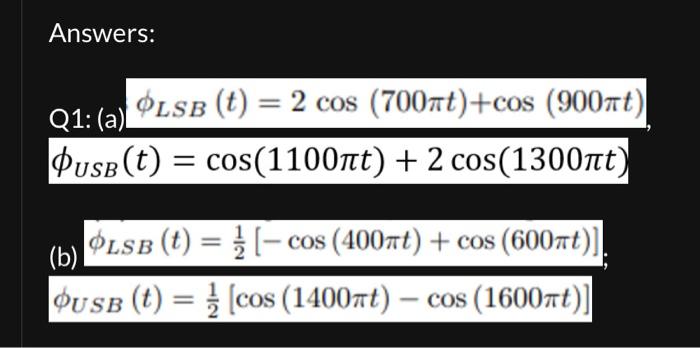 Solved 4.4-3 A modulating signal m(t) is given by: (a) | Chegg.com
