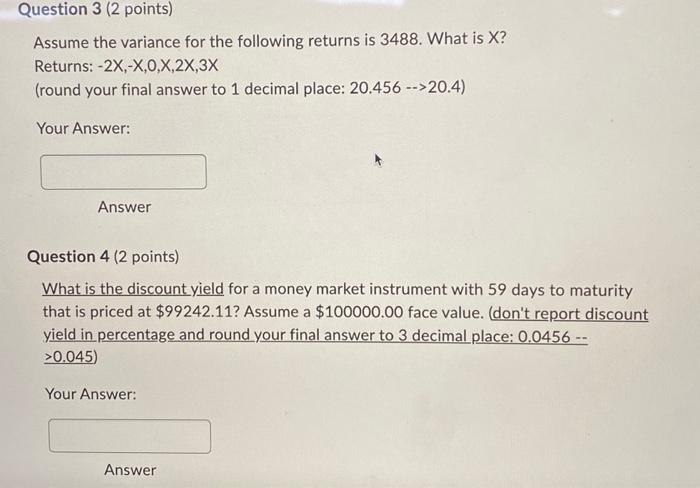 Solved Assume the variance for the following returns is 3488 | Chegg.com