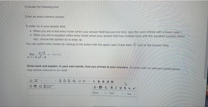 Solved Evaluate the following limit Enter an exact numeric | Chegg.com