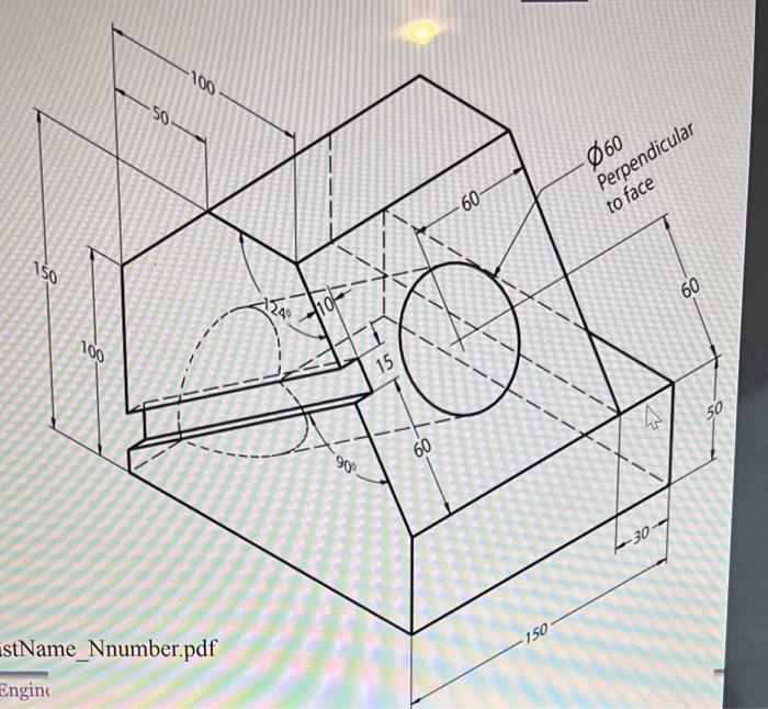 Solved draw orthographic views please!! | Chegg.com