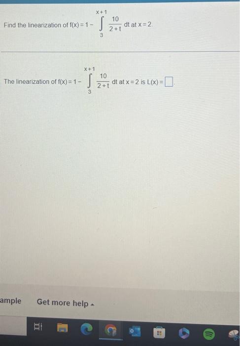 Solved Find The Linearization Of F X 1 The Linearization
