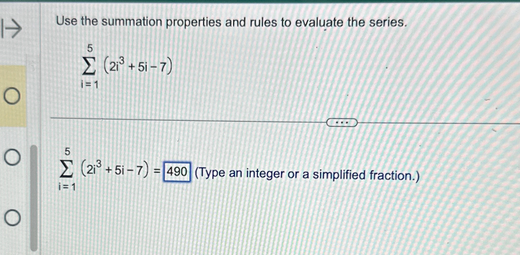 Solved Use the summation properties and rules to evaluate | Chegg.com