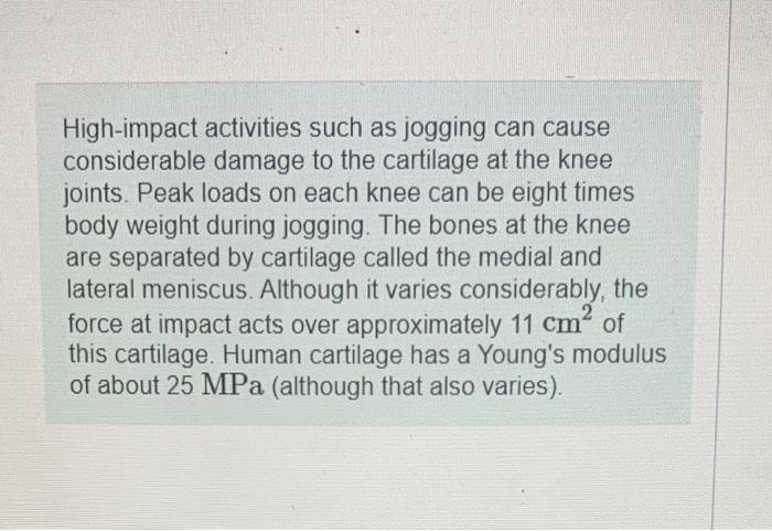 Solved High-impact activities such as jogging can cause | Chegg.com