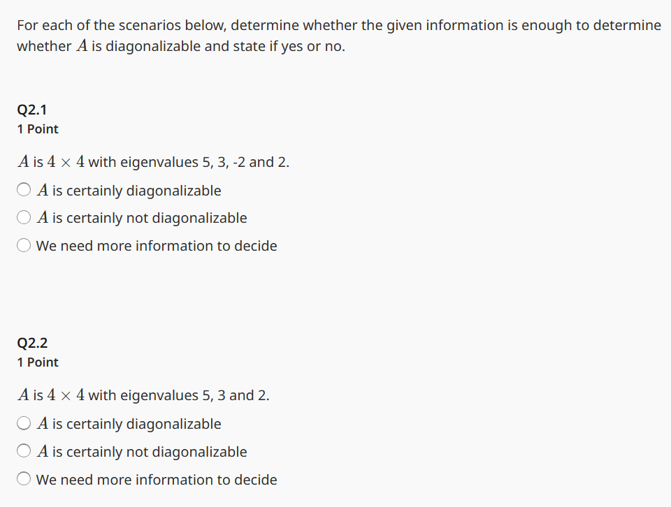 Solved For each of the scenarios below, determine whether | Chegg.com