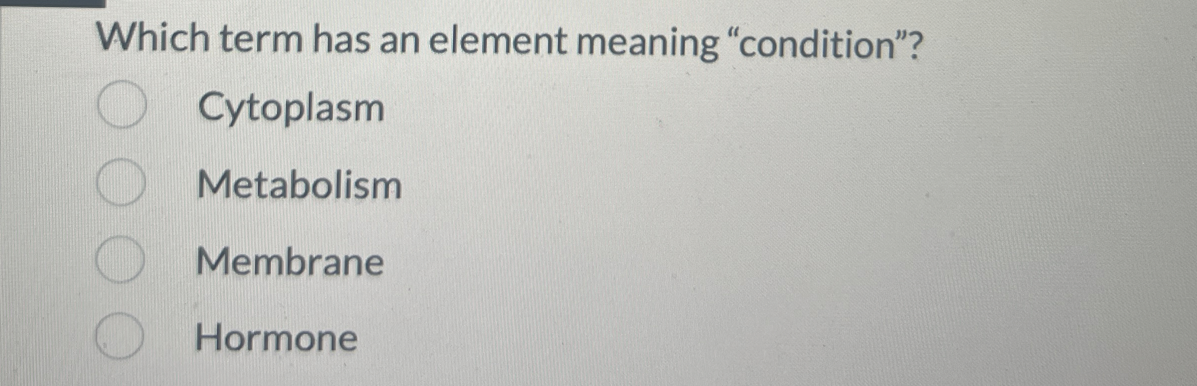 Solved Which term has an element meaning | Chegg.com