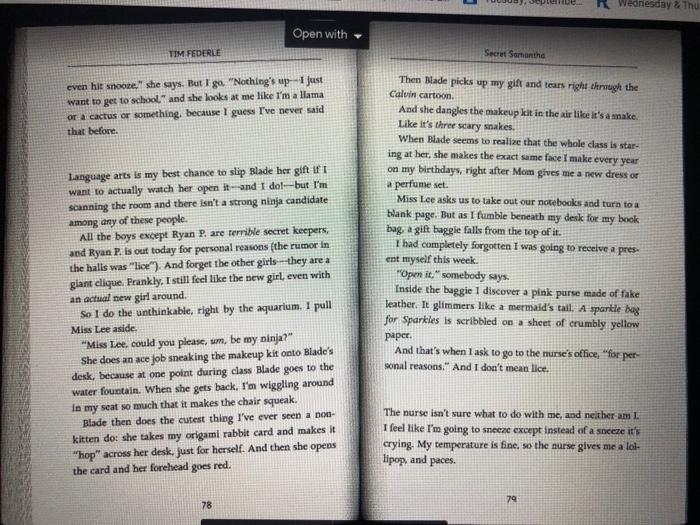 i have to read short story Secret Samantha by Tim | Chegg.com