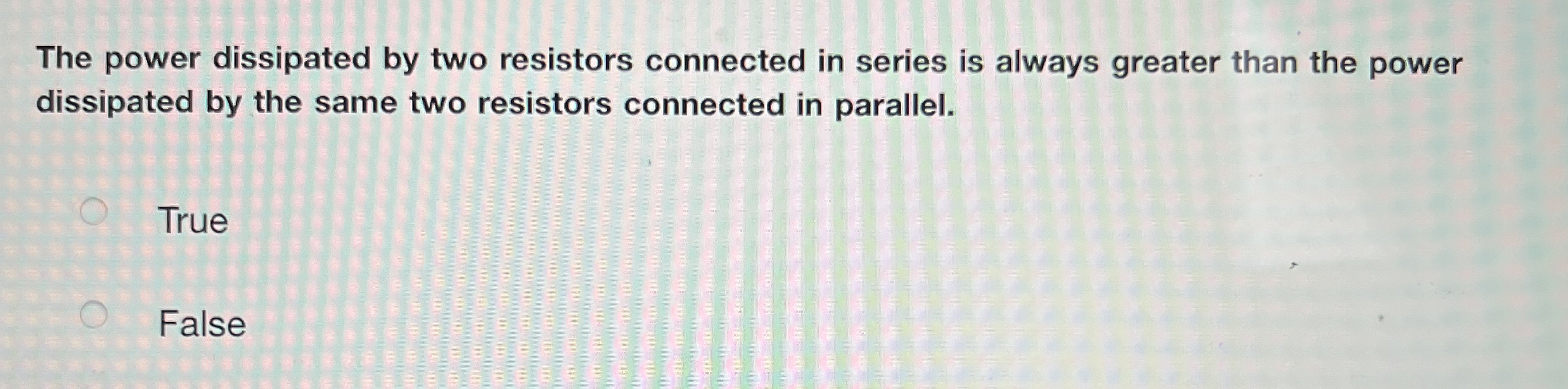 Solved The power dissipated by two resistors connected in | Chegg.com