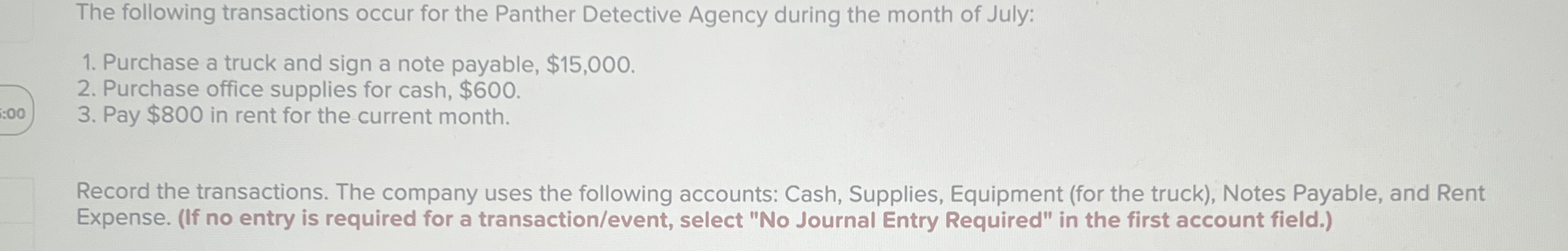 Solved The following transactions occur for the Panther | Chegg.com