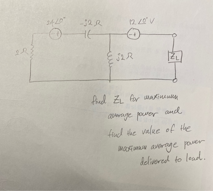 Solved 24400 12 20° v -32R не - -+ 28 三只 ZL find ZL for | Chegg.com